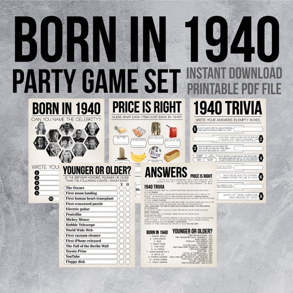 1940 Quiz Printable - Etsy
