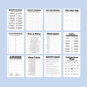 50th Class Reunion Games Bundle, Class of 1974 Fun Ice Breaker Games ...