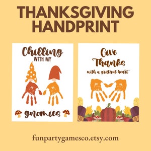 Thanksgiving Handprint and Footprint Craft Bundle - 15 Printable Art ...