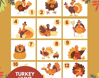 Printable Thanksgiving Game Turkey Hunt Game Holiday Fun - Etsy