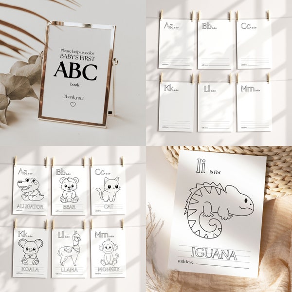 Coloring Pages Alphabet Baby Shower - Etsy