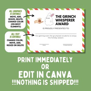 40 Funny Teachers Christmas Award Certificates Editable in Canva ...