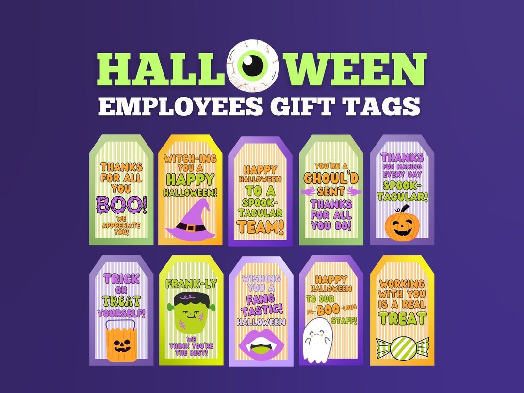 Halloween Employee Appreciation Gift Tags Printable Gift Tags - Etsy