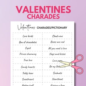 Valentine's Charades, Fun Family Valentines Game for Kids Teens and ...