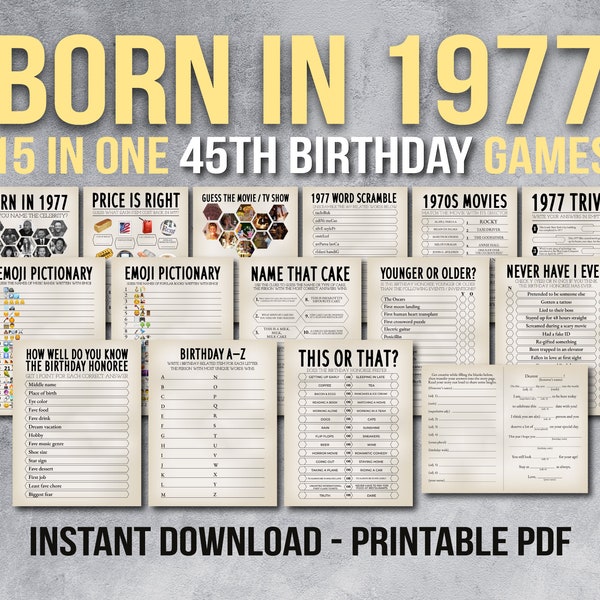 Born in 1977 - Etsy