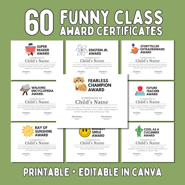 Certificate of Achievement Students Canva - Etsy