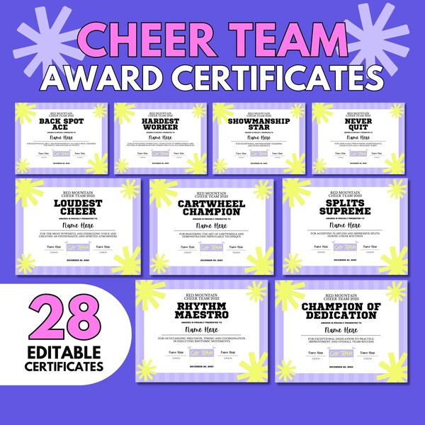 Cheer Superlatives - Etsy