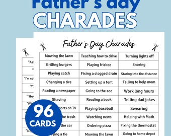Father's Day Pictionary Game, Printable Charades Cards, Father's Day ...