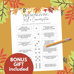 Friendsgiving Gratitude Game for Adults, Friendsgiving Roll a Dice Game ...