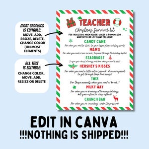 Teacher Appreciation Candy Bar Poster Editable in Canva, Thank You ...