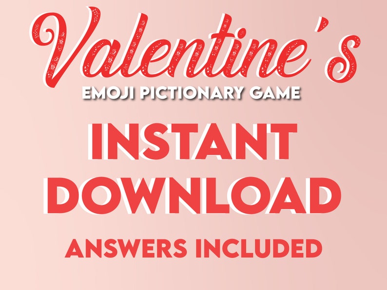 Valentines Day Romantic Movies Emoji Pictionary Printable - Etsy