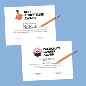 Funny Kindergarten Awards Certificates Editable in Canva, End of School ...