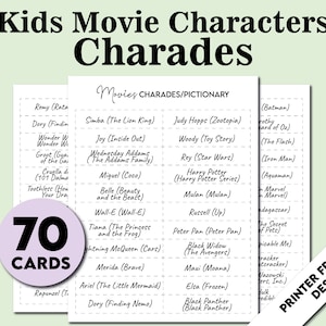 Characters for Charades Adults - Etsy