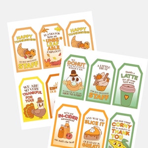 Thanksgiving Employee Appreciation Gift Tags, Printable Thanks Gifts ...