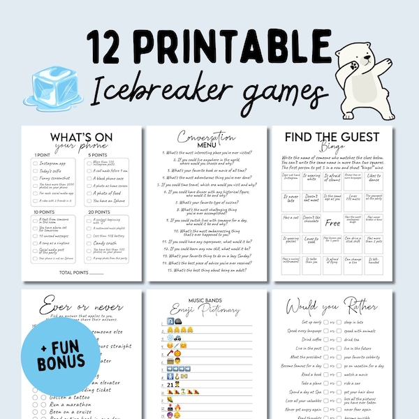 Ice Breaker Game for Kindergarten - Etsy