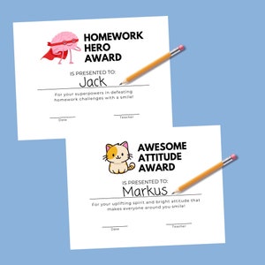 Funny Kindergarten Awards Certificates Editable in Canva, End of School ...
