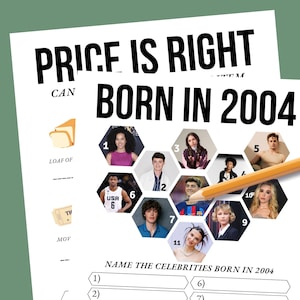 20th Birthday Games Bundle, Born in 2004 Party Games Him Her, Printable ...