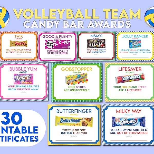 Volleyball Awards Printable - Etsy