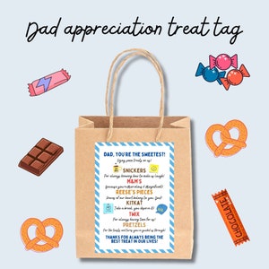 Happy Father's Day Candy Bar Poster Editable in Canva, Father's Day ...