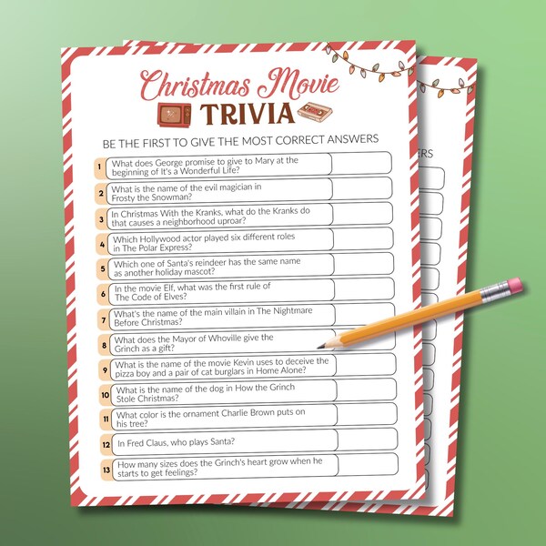 Christmas Movie Jeopardy - Etsy