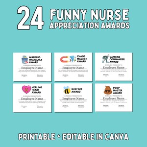 Funny Nursing Award Certificates Editable in Canva, Funny RN ...
