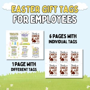 Easter Candy Gift Tags for Employee Appreciation, Printable Team Gifts ...