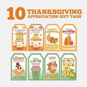 Thanksgiving Employee Appreciation Gift Tags, Printable Thanks Gifts ...