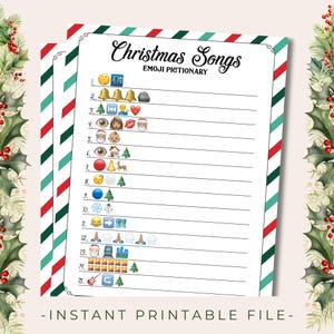 Christmas Emoji Pictionary Game Bundle, Guess the Movie & Christmas ...
