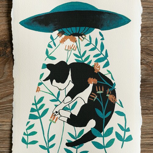 A4 / A3 Artistic Print: UFO Cat | Etsy