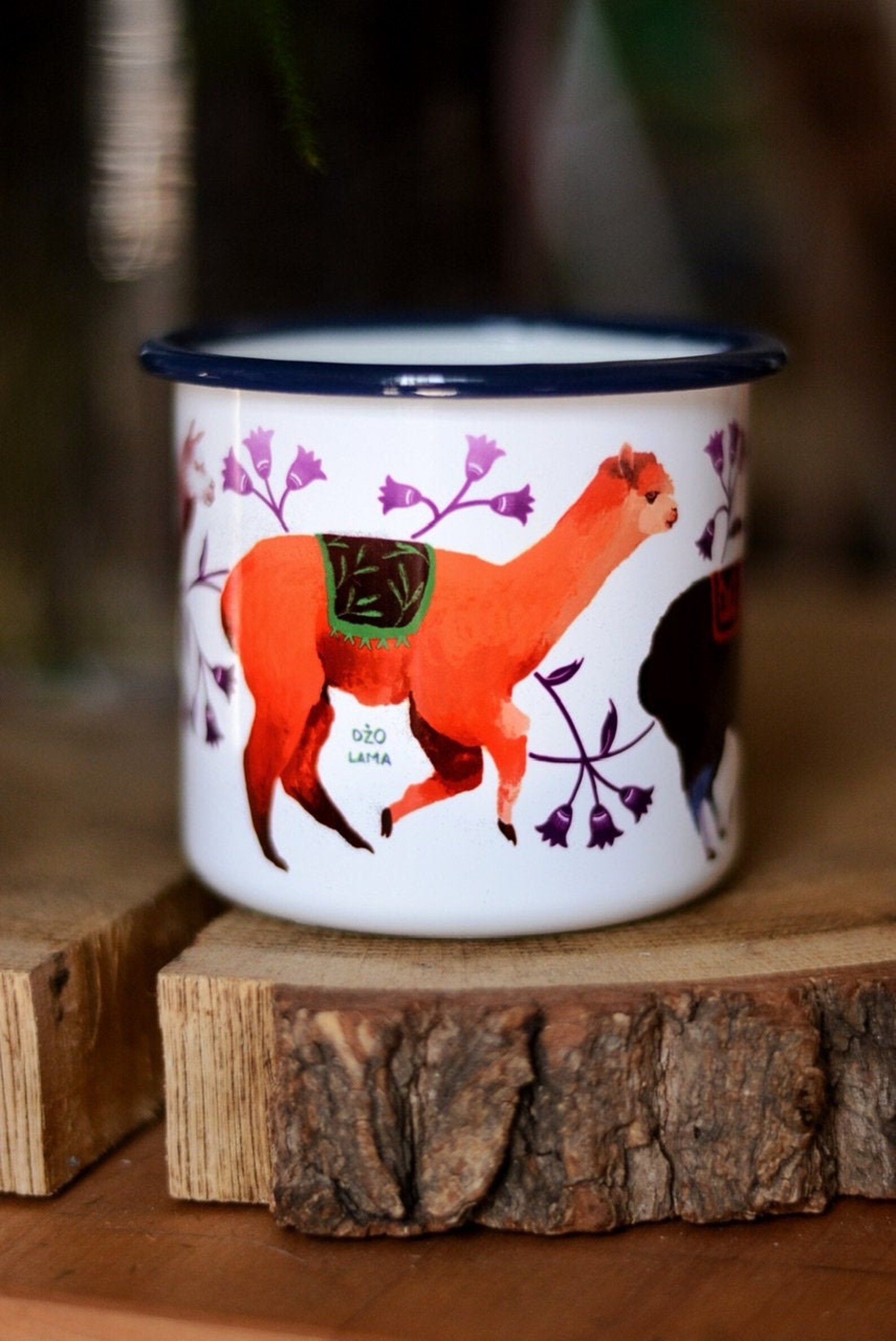 Enamel Mug White Alpacas - Etsy