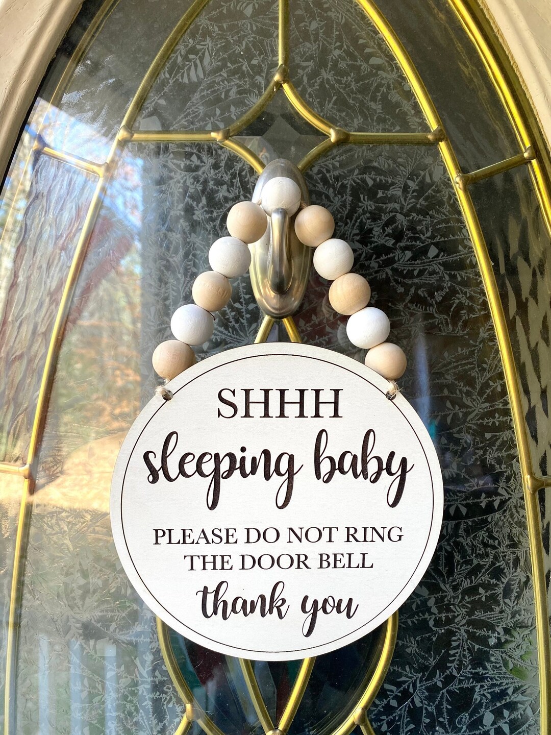 Baby Sleeping Door Sign, Shh Baby Sleeping Door Hanger, Do Not Ring ...