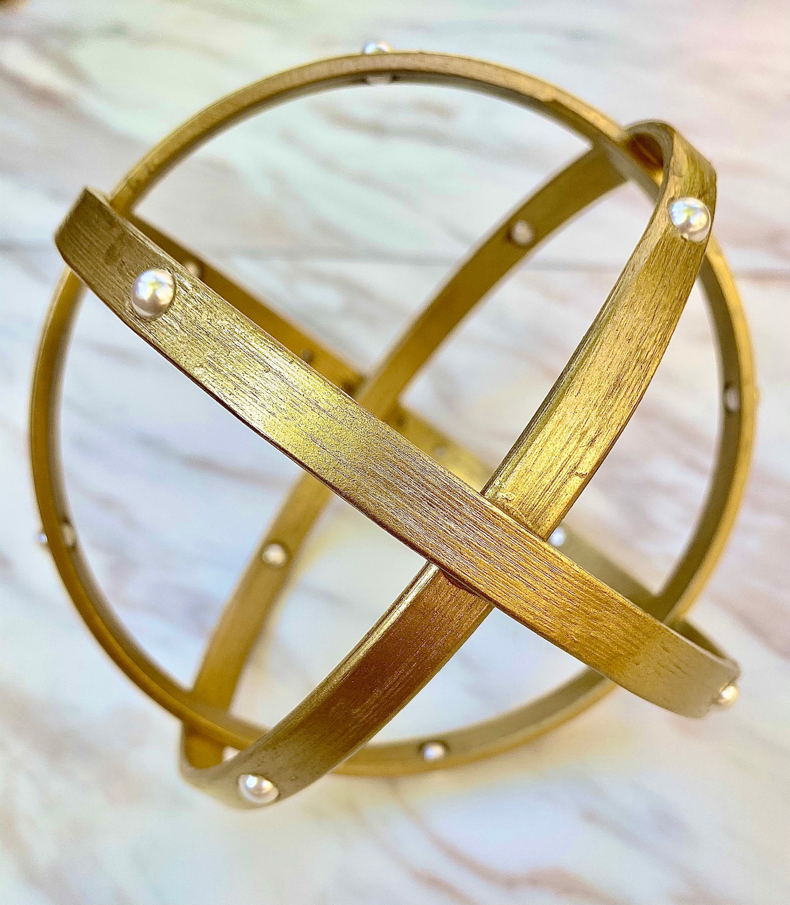 Shelf Sphere Decor Wood Orb Wood and Crystal Sphere Tiered - Etsy