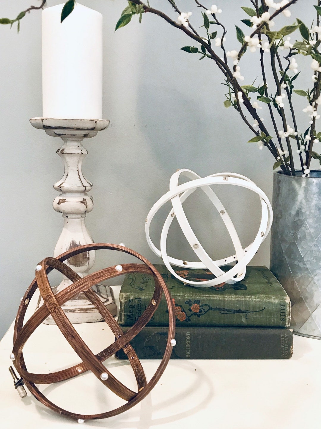 Wood Sphere Table Decor Industrial Decor Rustic Orb - Etsy