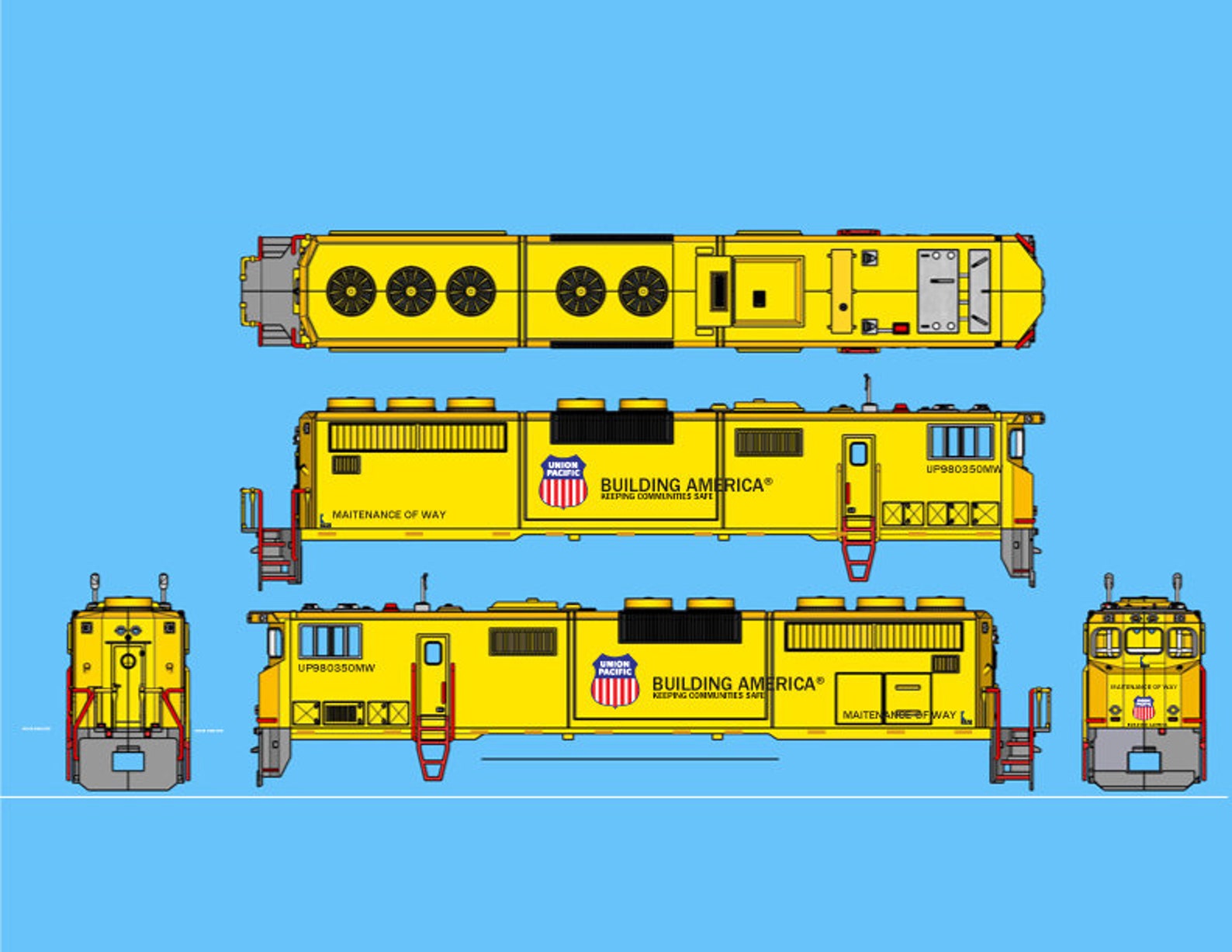 N Scale UP Mow RELCO Vegetation Train - ALL Cars - 3D Resin Kit - Etsy