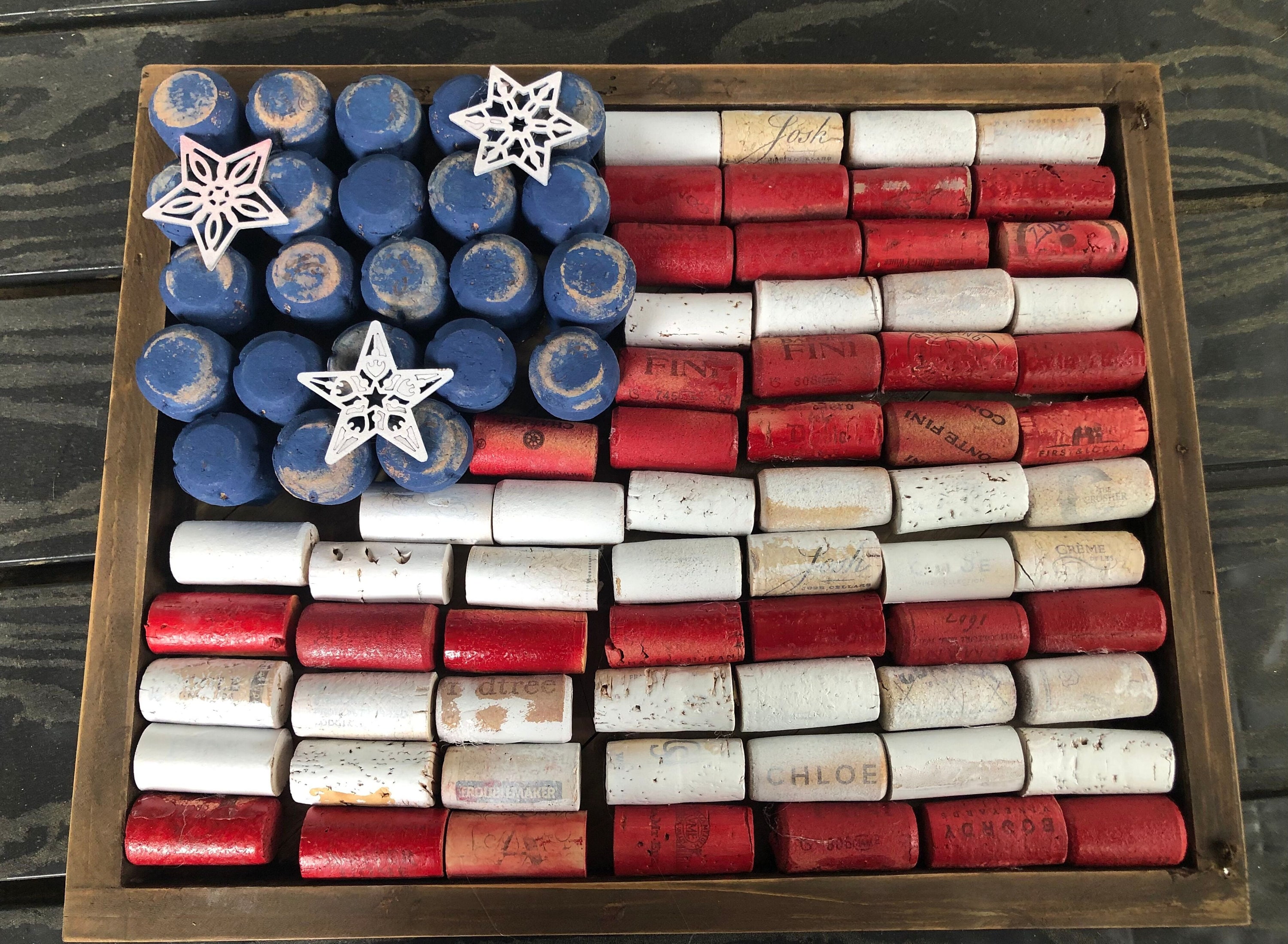 Recycled American Flag Made From Wine Corks - Etsy