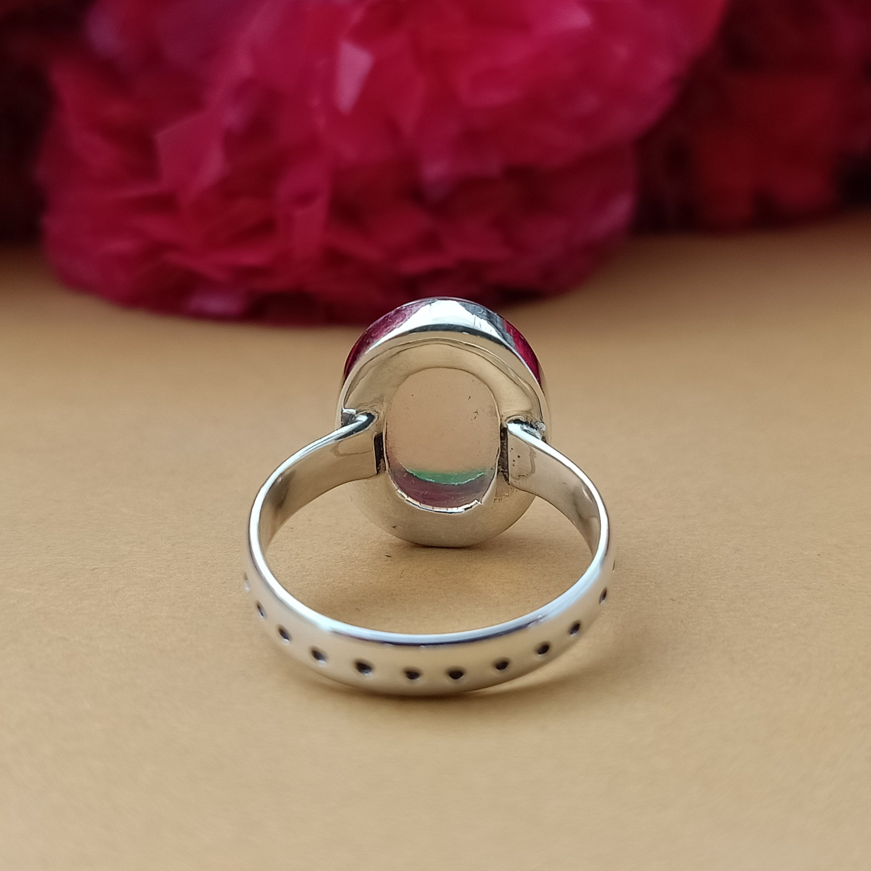 Rainbow Crystal Ring Unique Bohemian Ring Unique Silver | Etsy