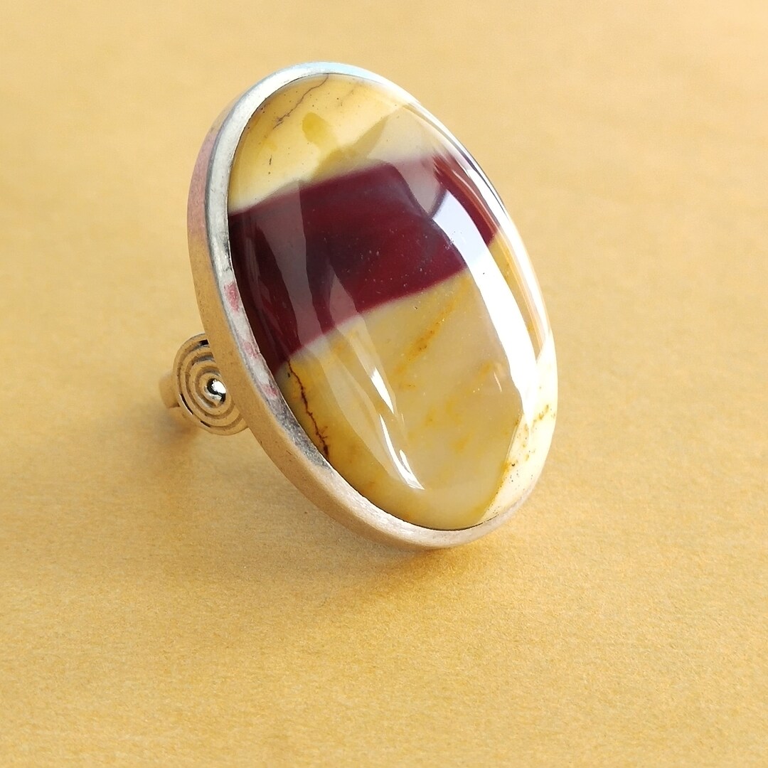 Simple Mookaite Ring, Wedding Ring# Split Band Ring, Birthday ...