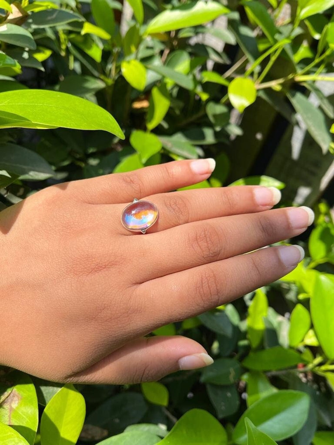 Rainbow Crystal Stone, Sterling Silver 925, Stone Ring, Jewelry, Indian ...