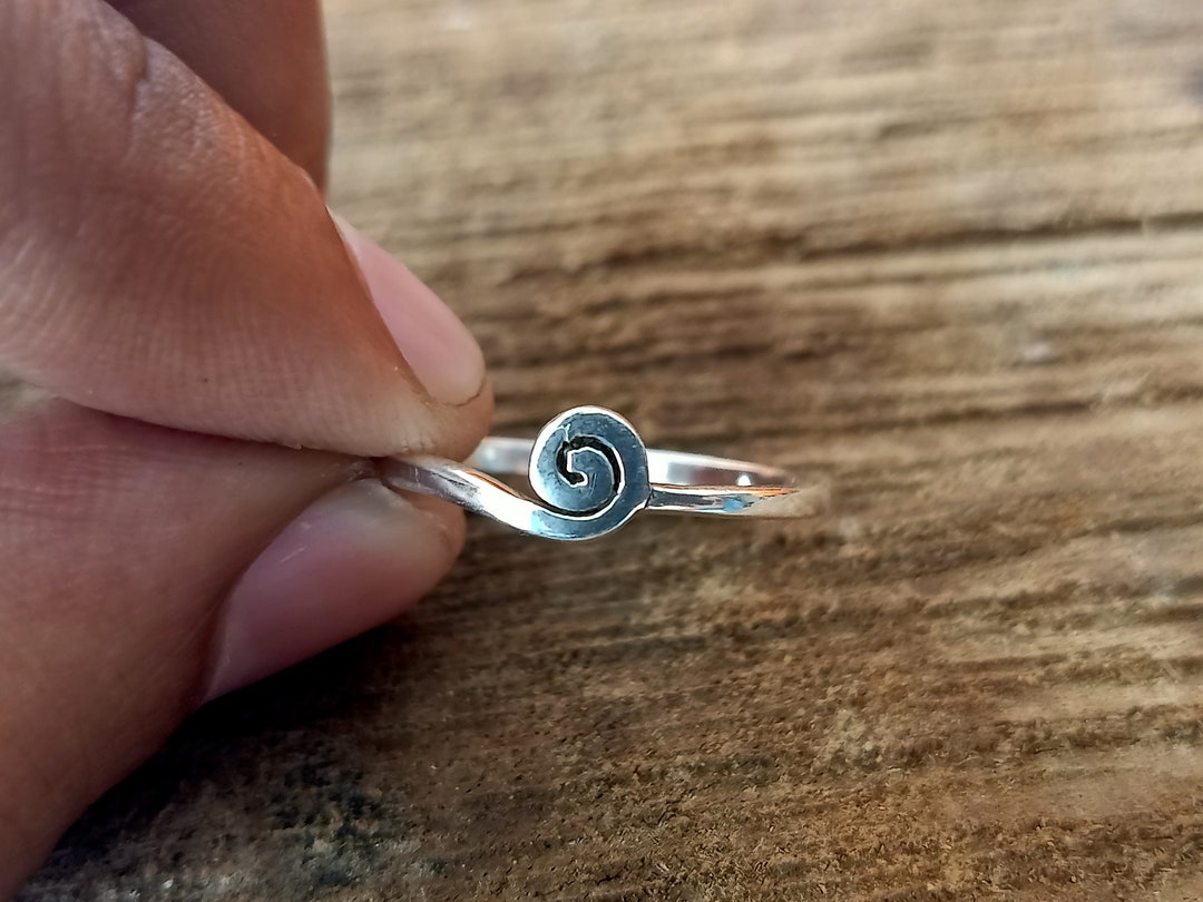 Boho Stacking Ring, Spiral Design Boho Ring, Silver Band Ring, 925 ...