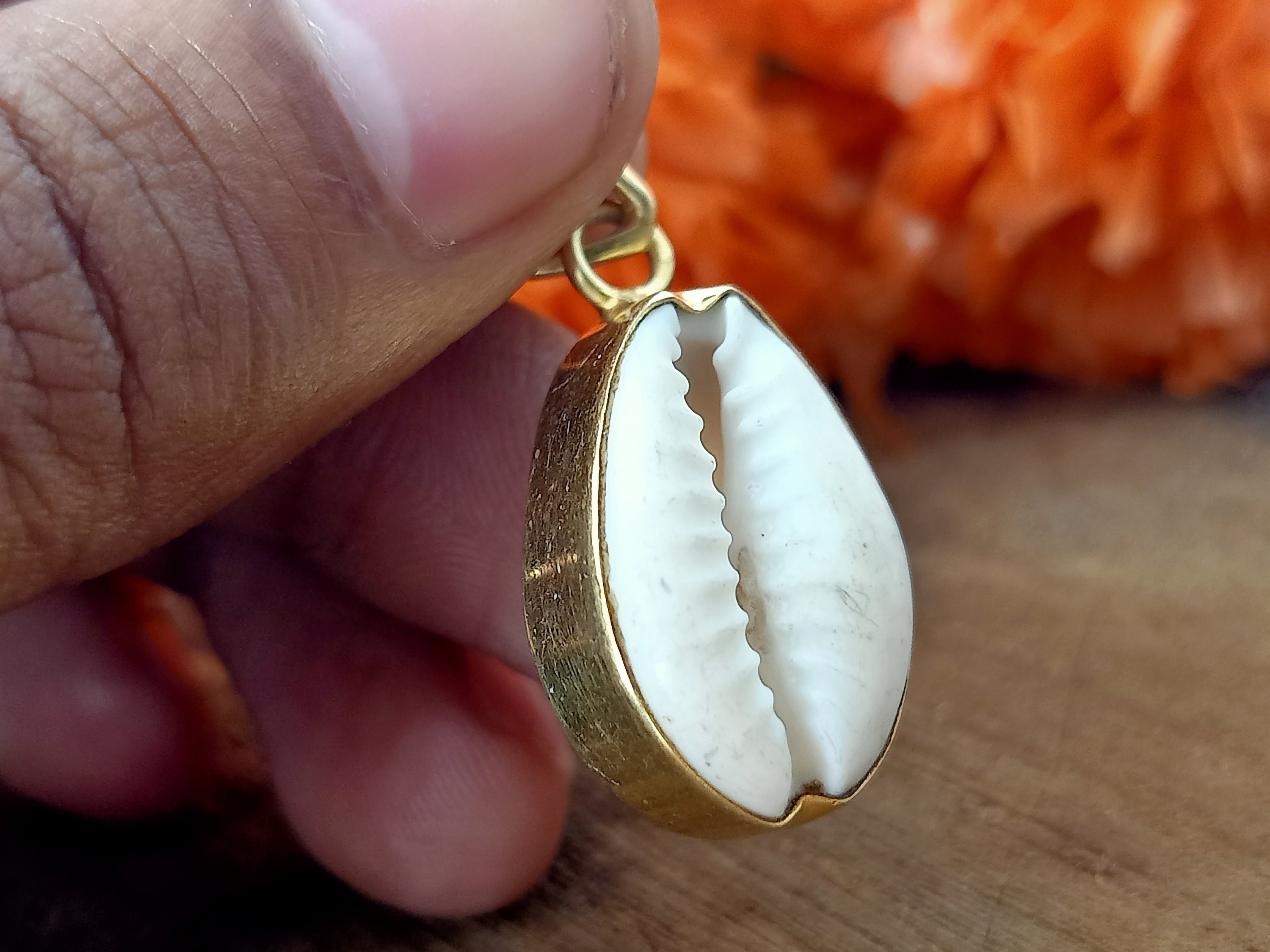 Cowrie Shell Pendant Pendant Gold Plated Pendant Boho - Etsy