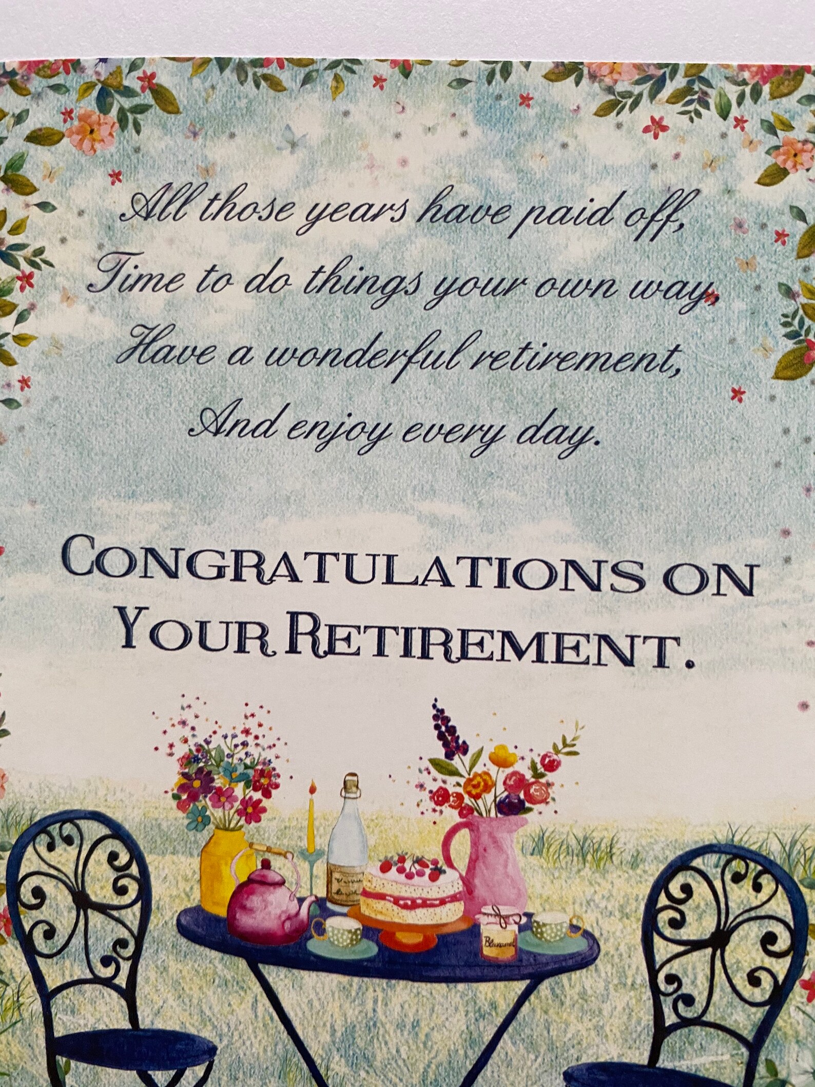 Happy Retirement Card. Wording & Flowers Theme. 7 X 5. - Etsy