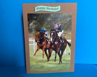 Horse Racing Birthday Card - Etsy UK