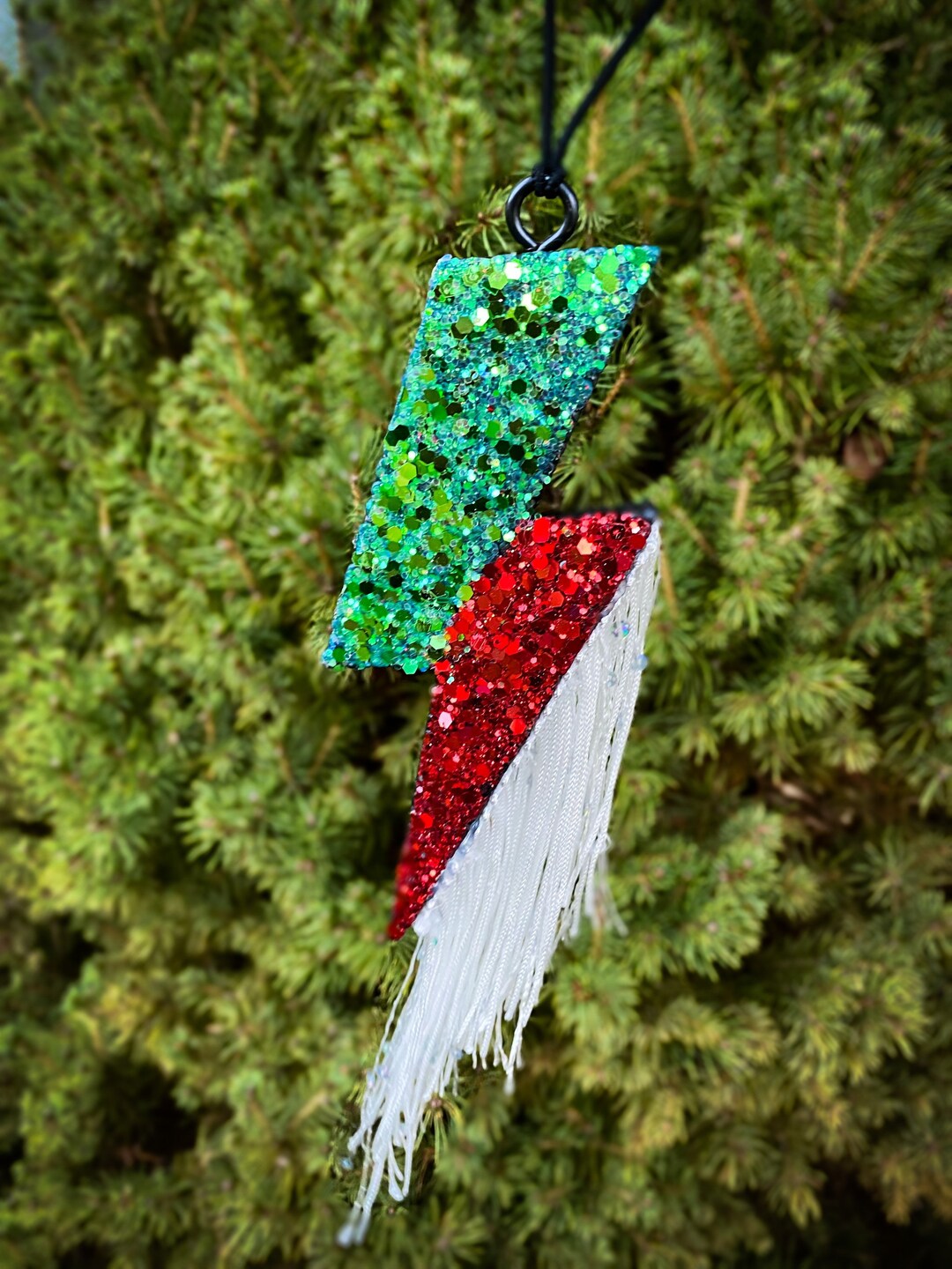Christmas Lightning Bolt Fringe Car Freshie, Christmas Freshies, Car ...