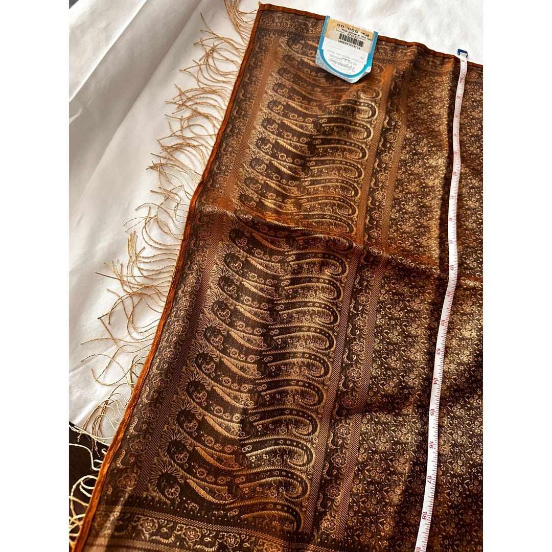 NWT Silk Saree From India With Fringe Approx 21" by 71" by ...