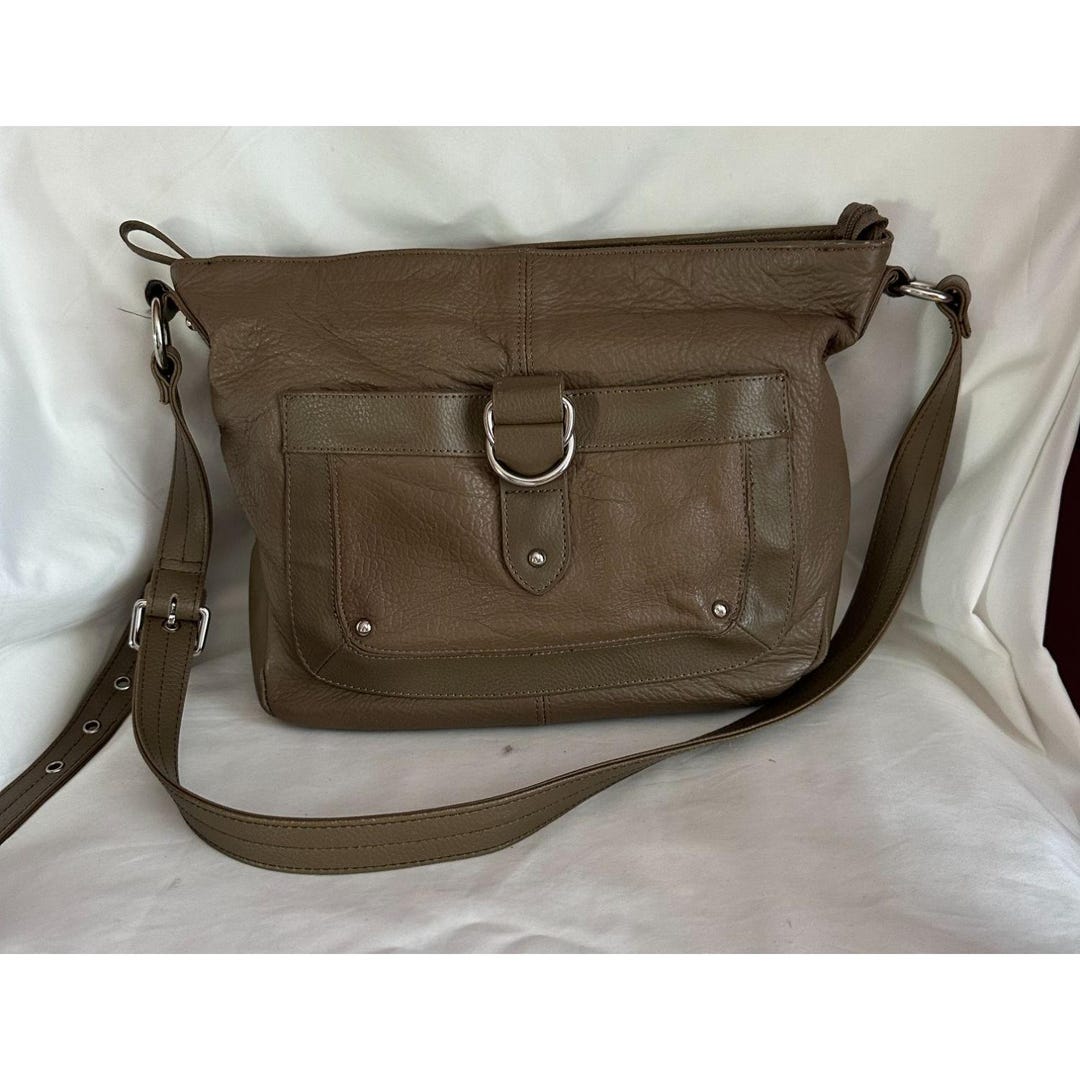 Vintage Amelia & Blake Taupe Leather Handbag With Adjustable Strap - Etsy