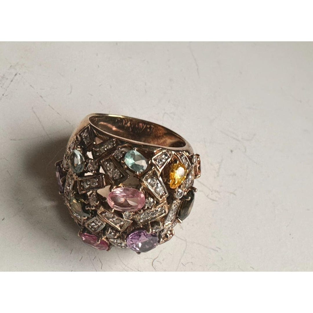 Stunning Vintage Gemstone Ring Stamped Ag 925 Size 8 - Etsy