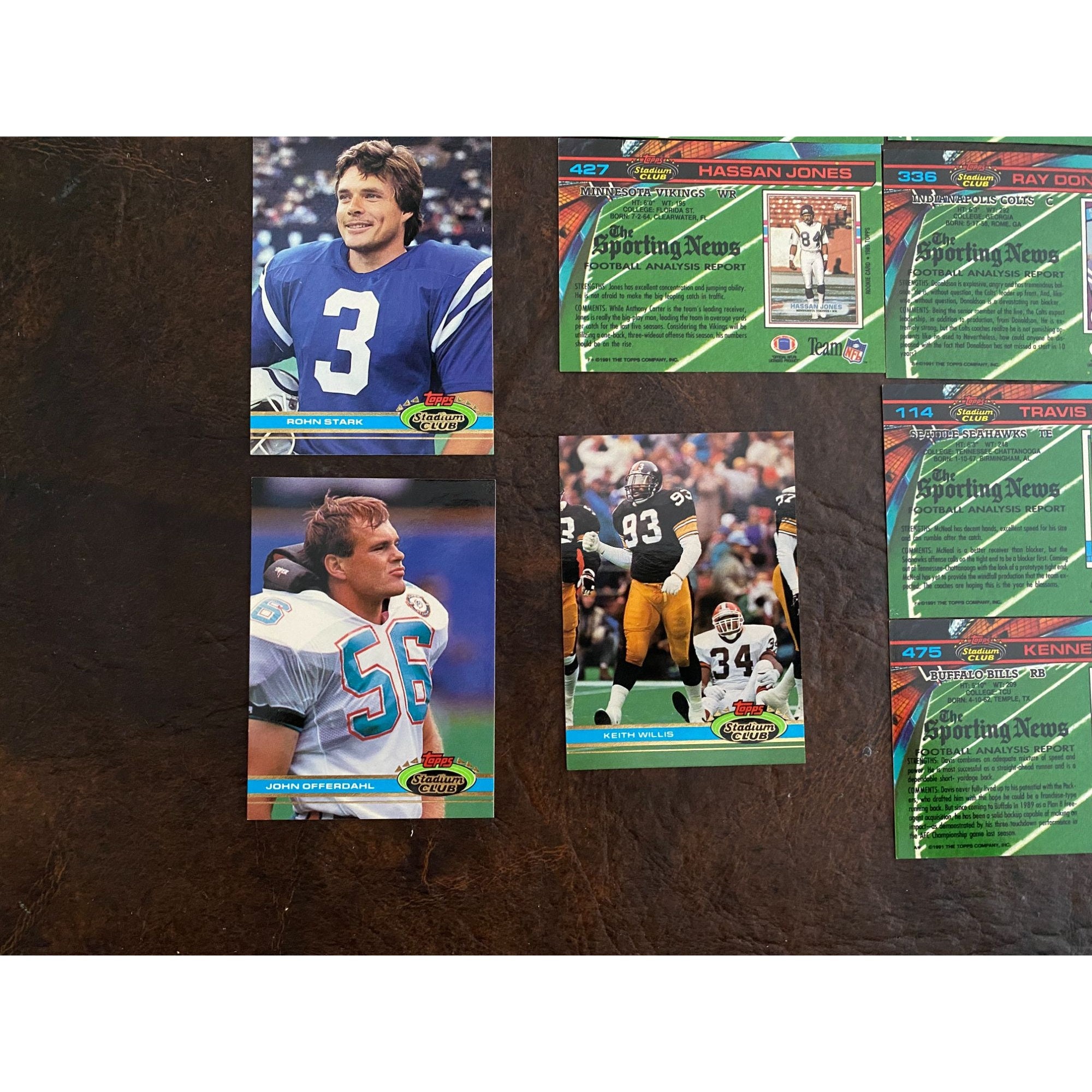 Topps Stadium Club 1991 Football Cards 33 Cards - Etsy