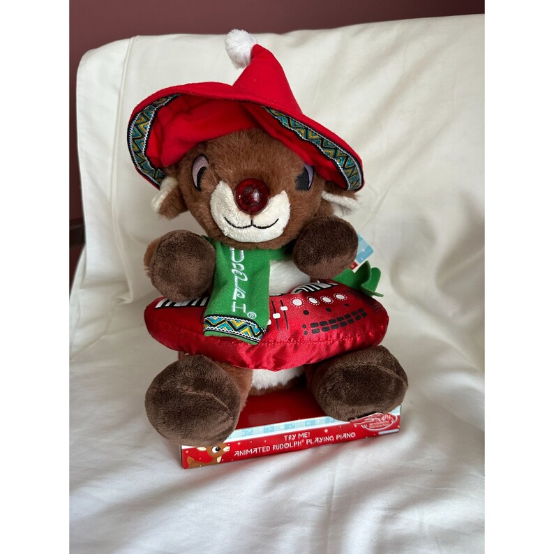 Dan Dee Animated Musical Rudolph Playing Piano NEW - Etsy