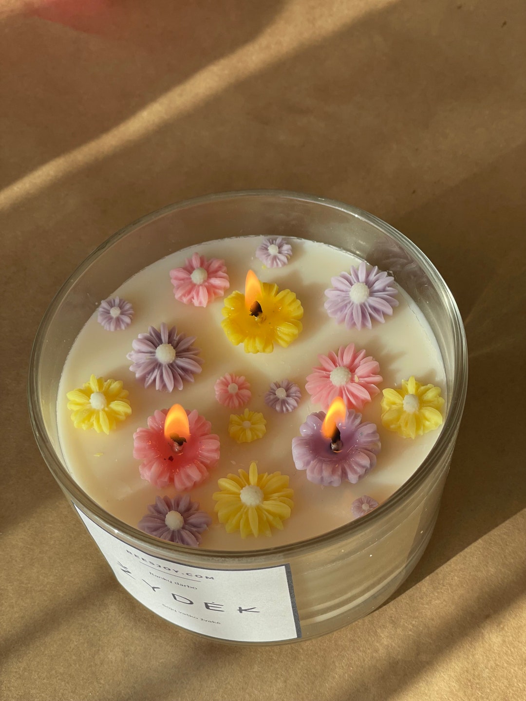 Daisy Flower Candle/soy Candle/flower Candle Favor/house Warming Gift ...