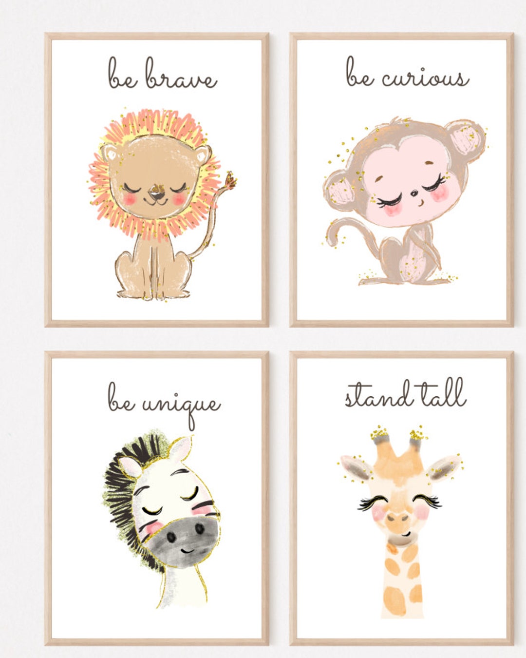 Safari Baby Animals Printable Set of 4, Instant Download,printable ...